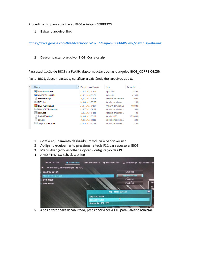 Atualização de BIOS para Mini-PCs Correios | PDF