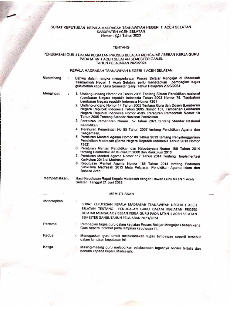 SK 2023-2024 Ganjil | PDF