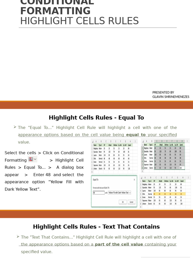 Topic 02 Equal To - Text That Contains - Date Occuring | PDF