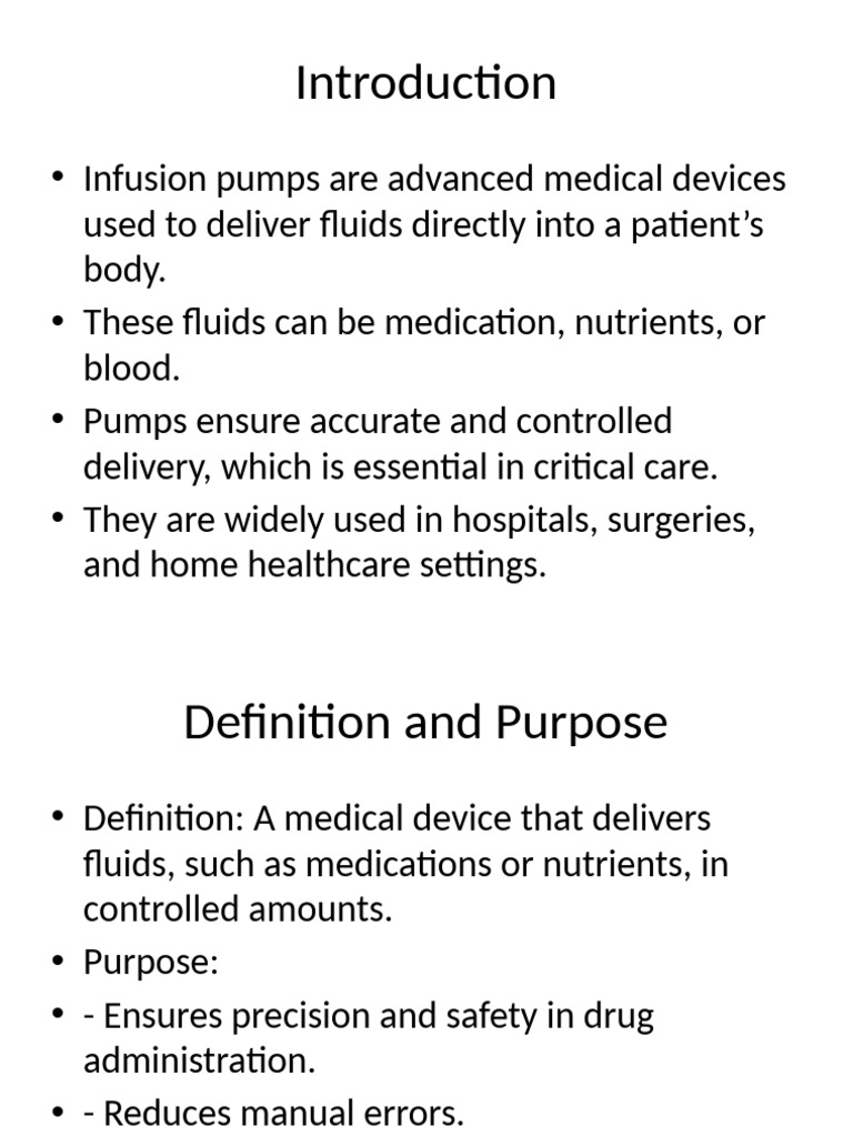 Overview of Infusion Pump Usage | PDF | Intravenous Therapy | Intensive ...
