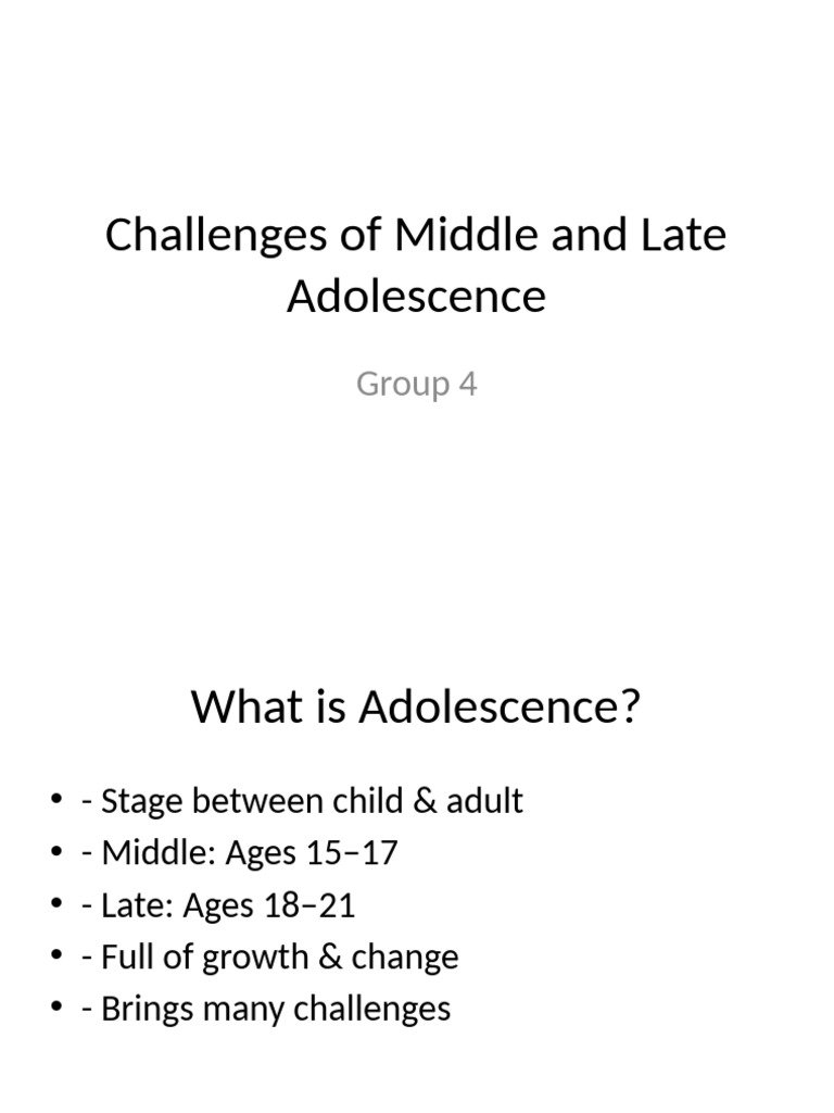 Challenges in Middle and Late Adolescence | PDF