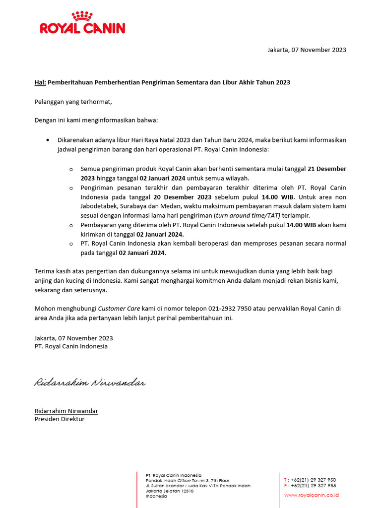 End of Year Closure Announcement 2023 - V2 | PDF