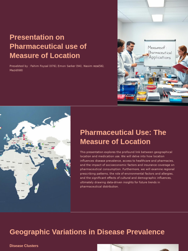 Presentation On Pharmaceutical Use of Measure of Location | PDF | Prescription Drugs | Pharmacy