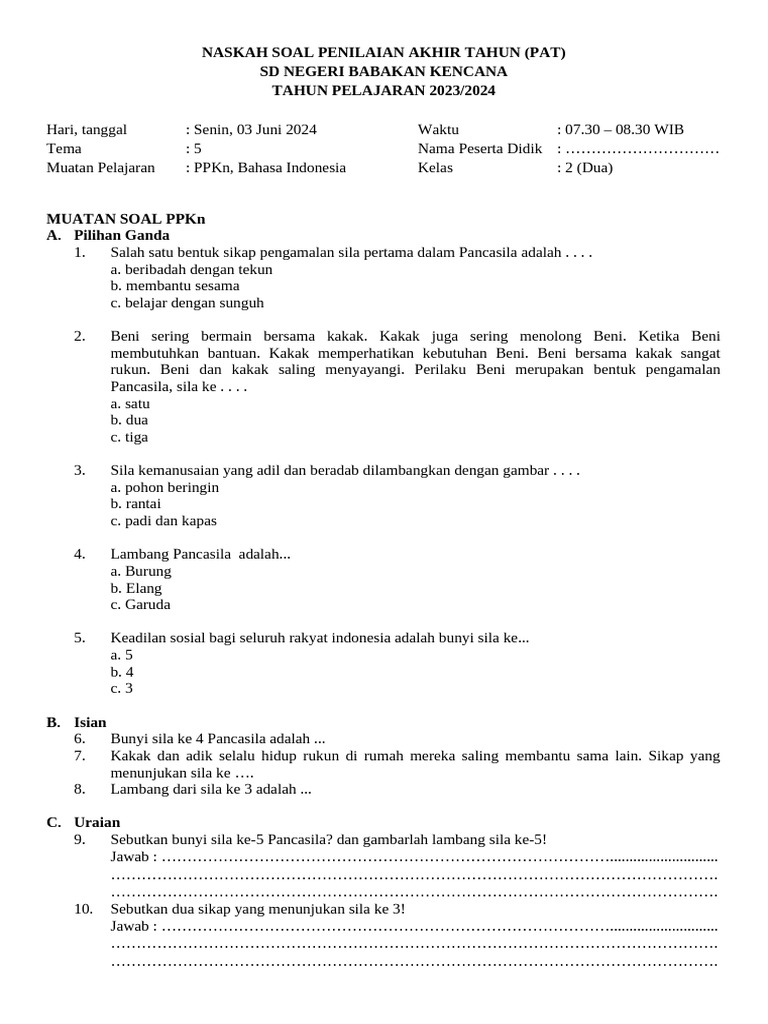 KELAS 2 TEMA 5 Oops | PDF