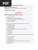Form 2 Civic Education Overview | PDF