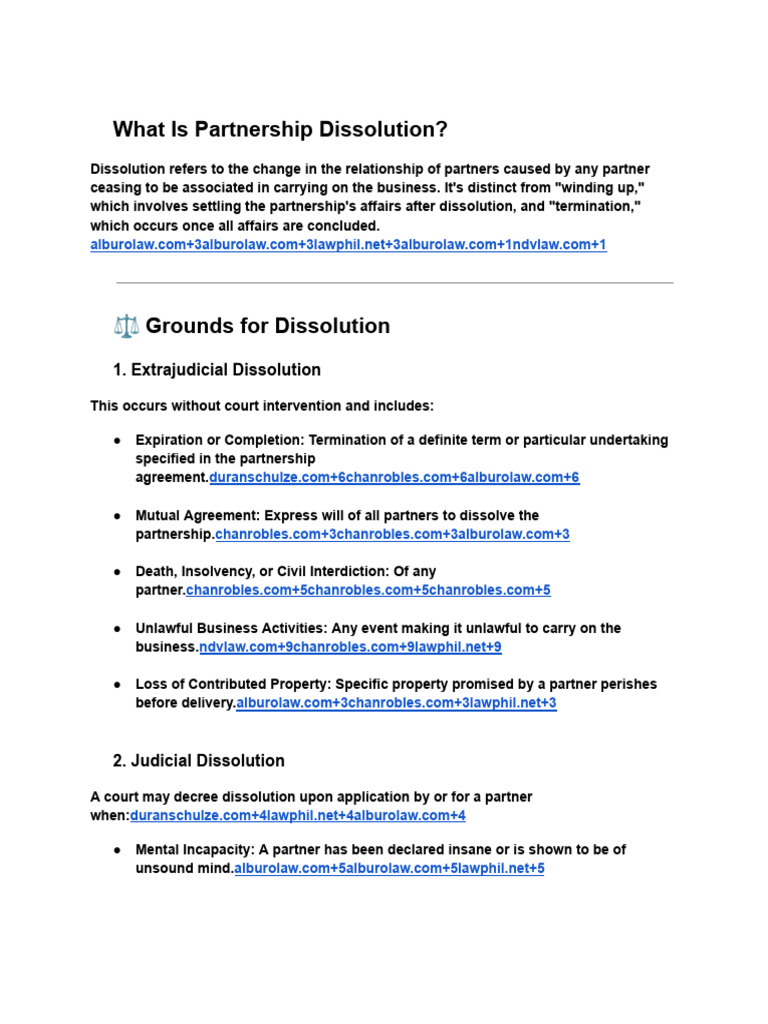 Partnership Dissolution | PDF | Partnership | Liquidation