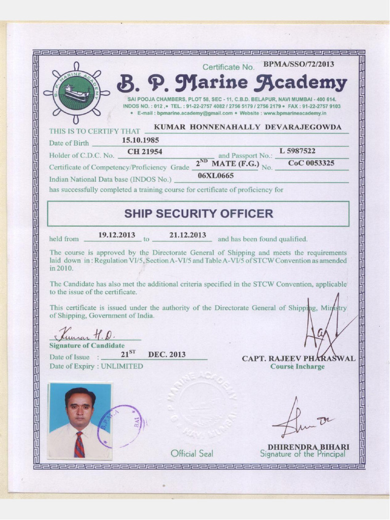 C.O. Ship Security Officer | PDF