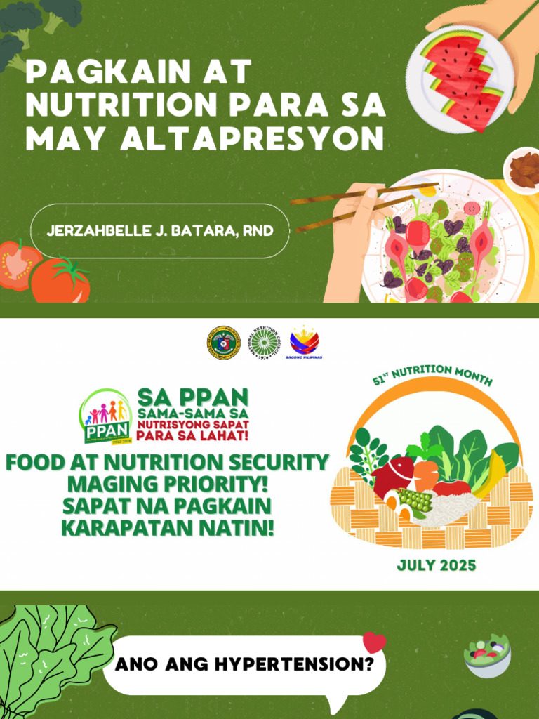 Pagkain at Nutrition para Sa May Altapresyon: Jerzahbelle J. Batara ...