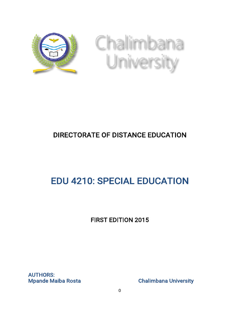 Special Education Module - Edu 4201 | PDF | Hearing Loss | Intellectual Disability