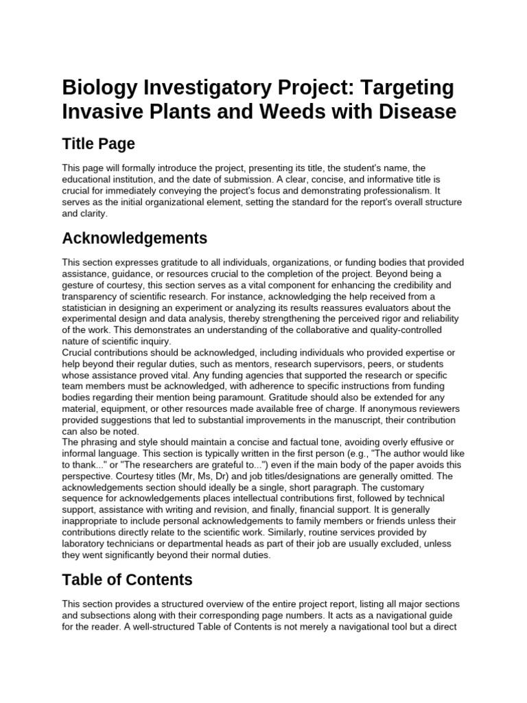Invasive Weed Biocontrol Project | PDF | Biological Pest Control ...