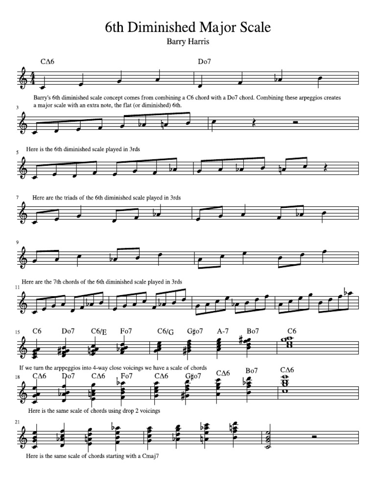 6th Diminished Major Scale | PDF