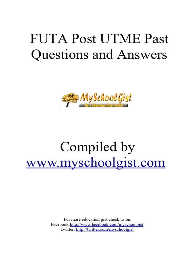 FUTA Post UTME English Answers | PDF