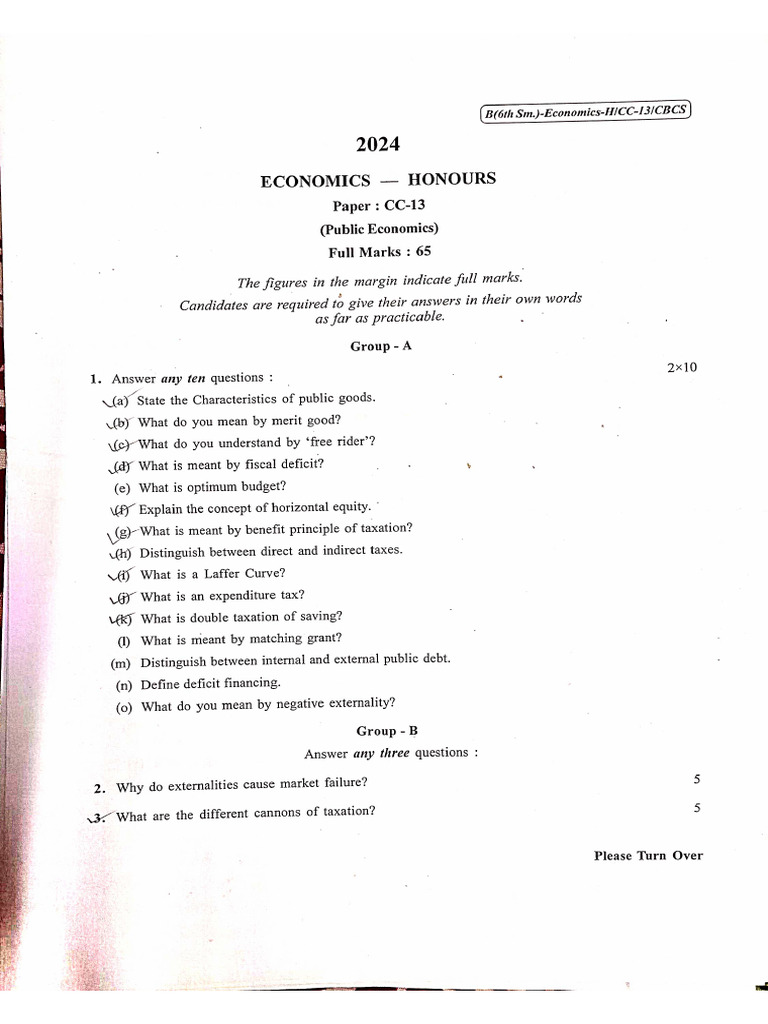 Sem 6 Questions Papers 2024 | PDF