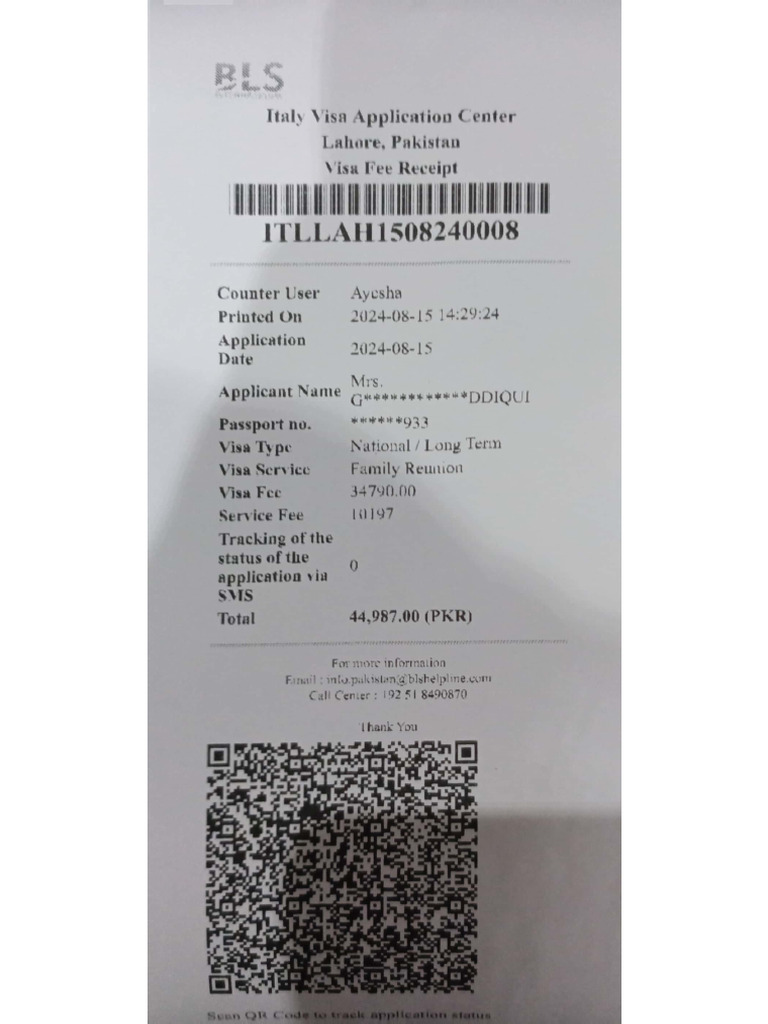 Visa Receipt | PDF