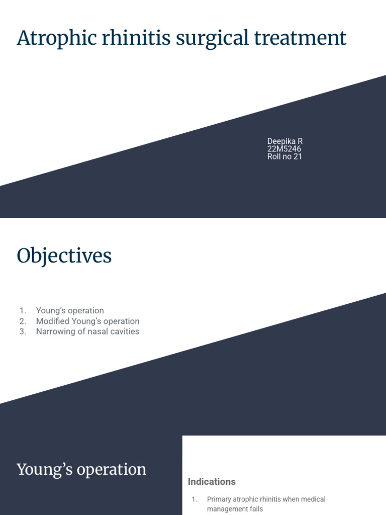 Atrophic Rhinitis Surgical Treatment | PDF | Human Nose | Clinical Medicine