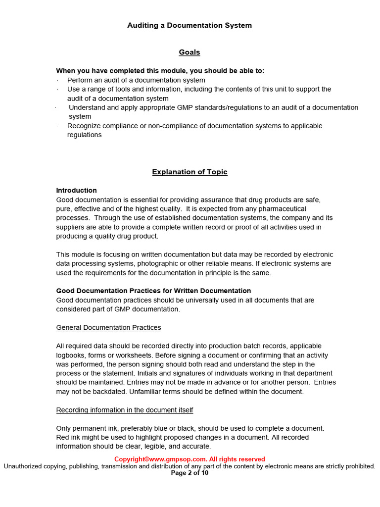 Audit 008 Auditing A Documentation System Sample | PDF | Audit ...