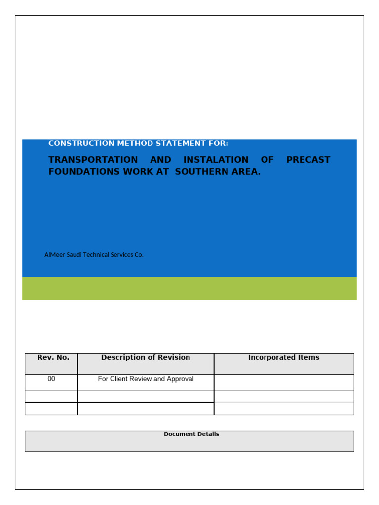 MOS 016 - Transportation and Installation of Precast Concrete at SA REV ...