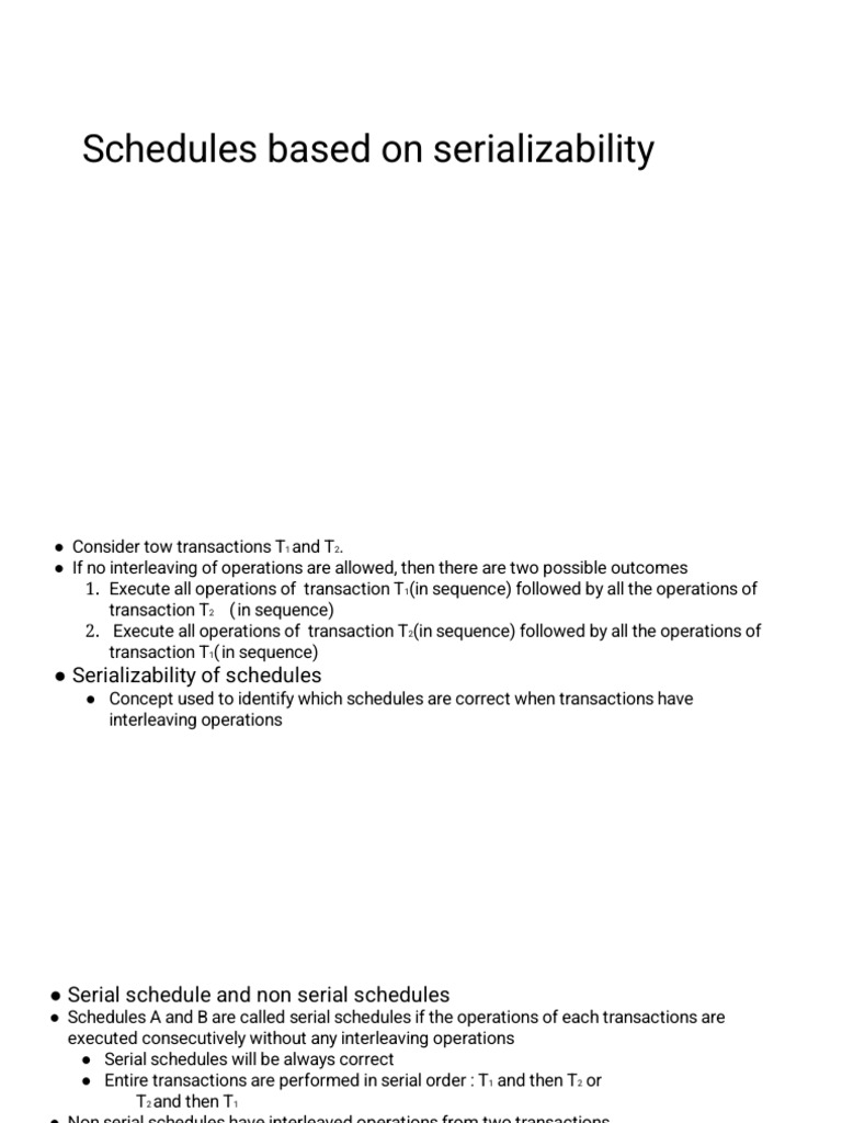 M4 4 Schedules Based On-Serializability | PDF