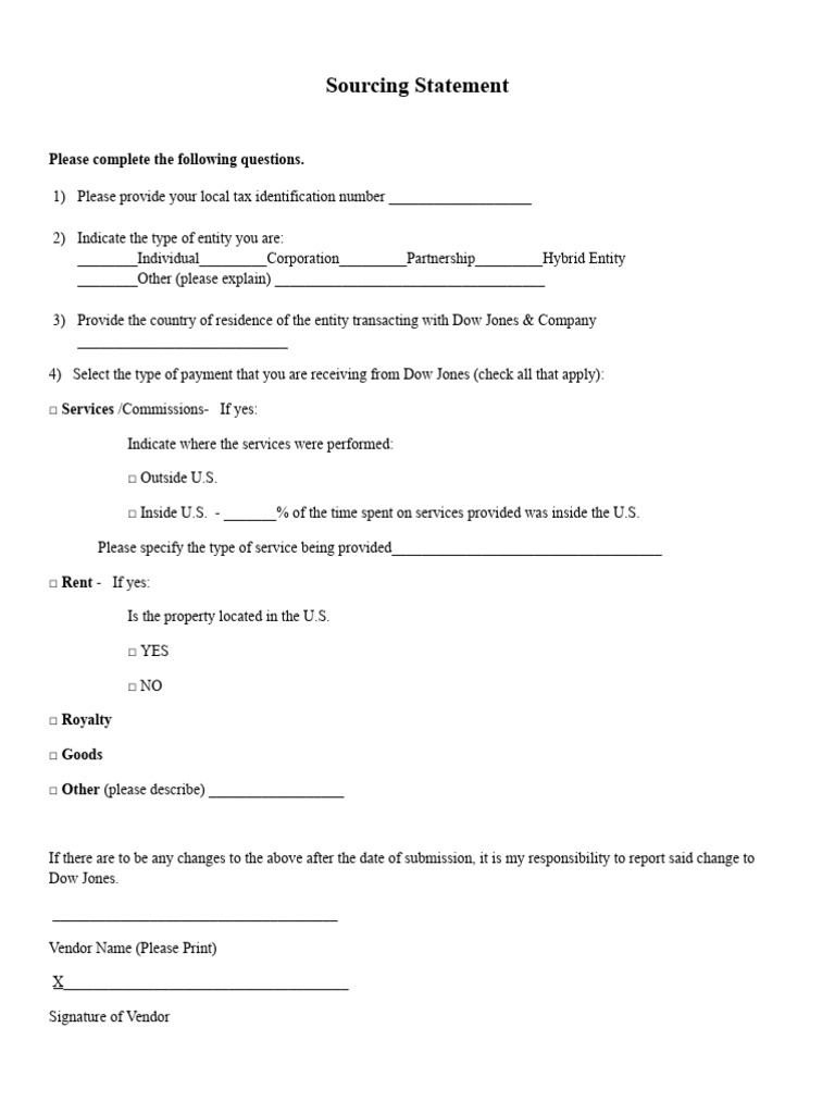 Sourcing Statement - Revised | PDF