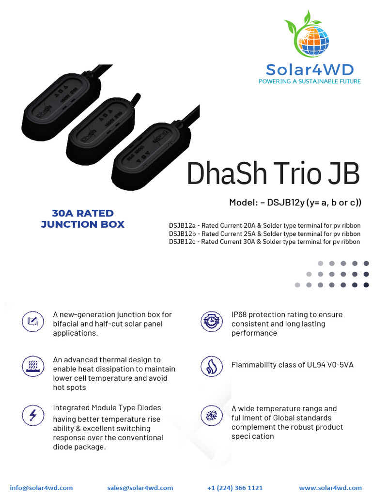 Advanced Junction Box for Solar Panels | PDF | Photovoltaics | Diode