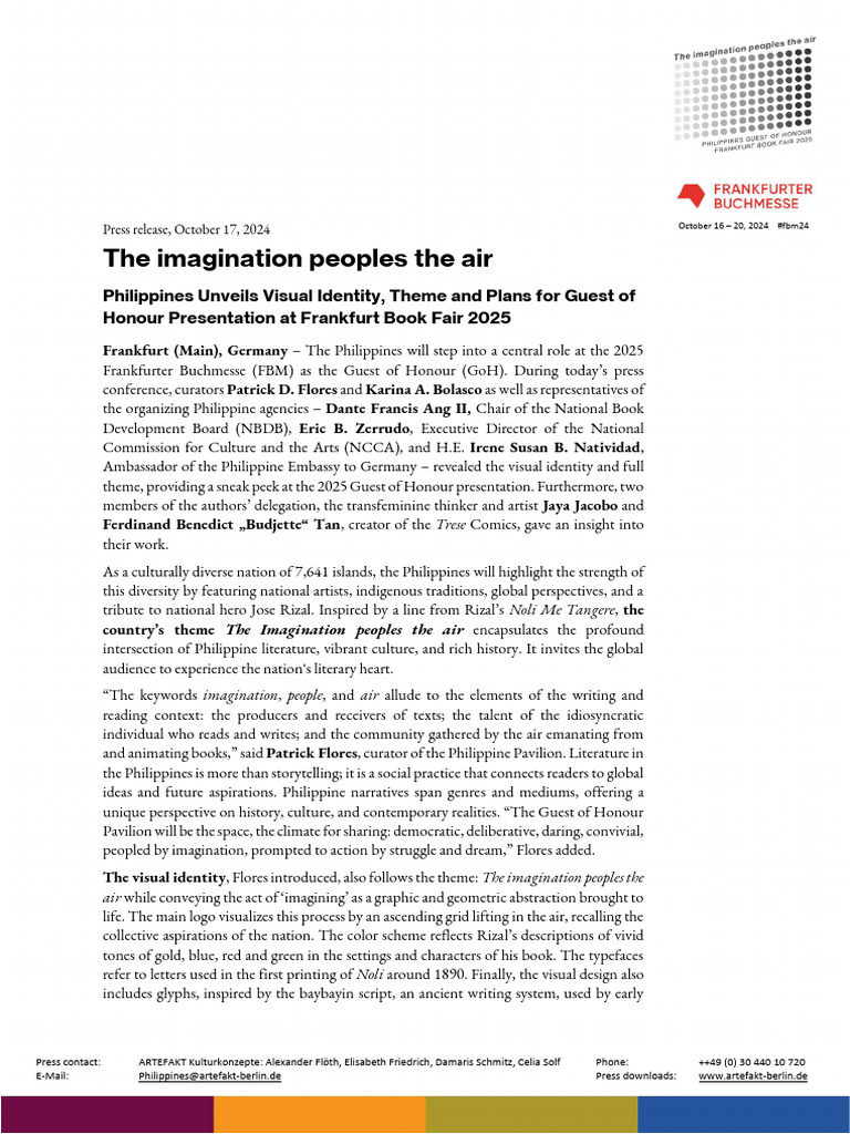 03 Philippines GOH Press Release EN FBM2025 20241017 | PDF