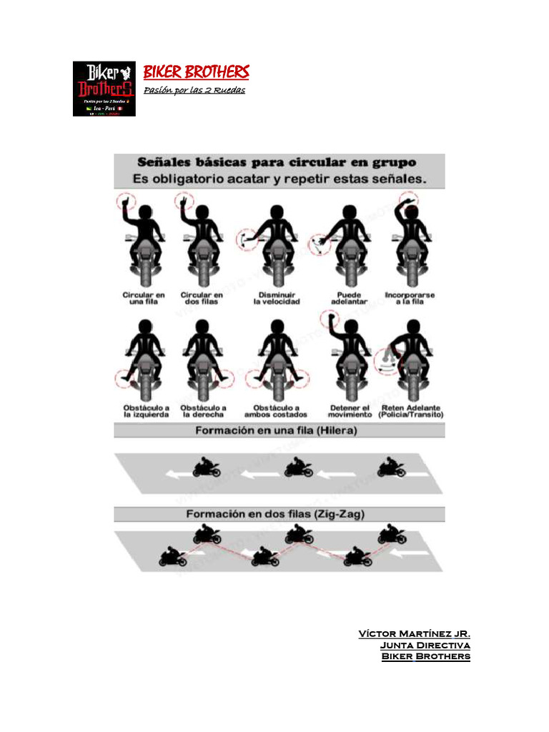 Señales Basicas para Motociclistas | PDF