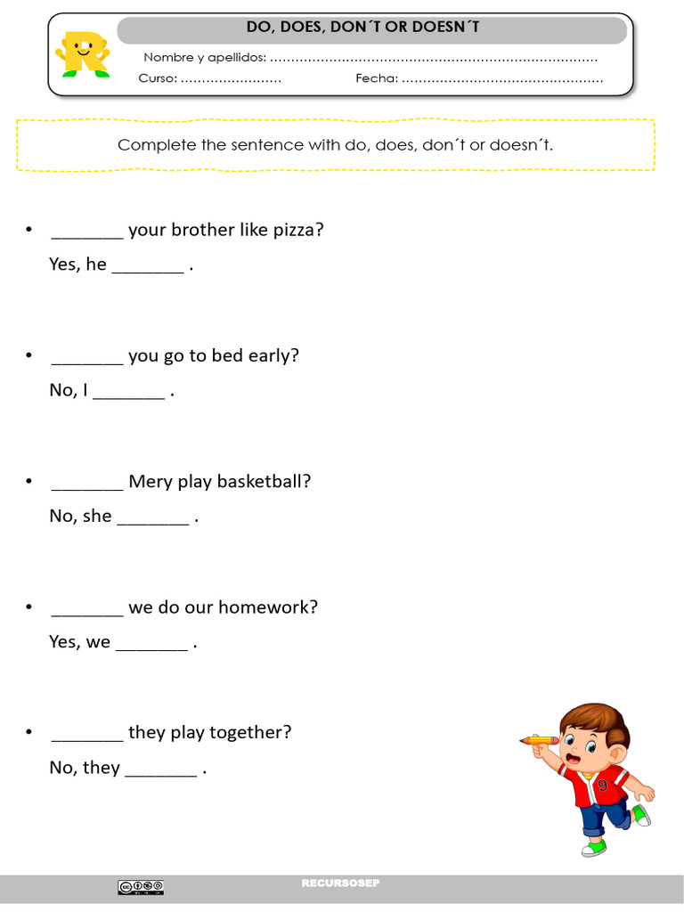 Do Does Don T Doesn T | PDF