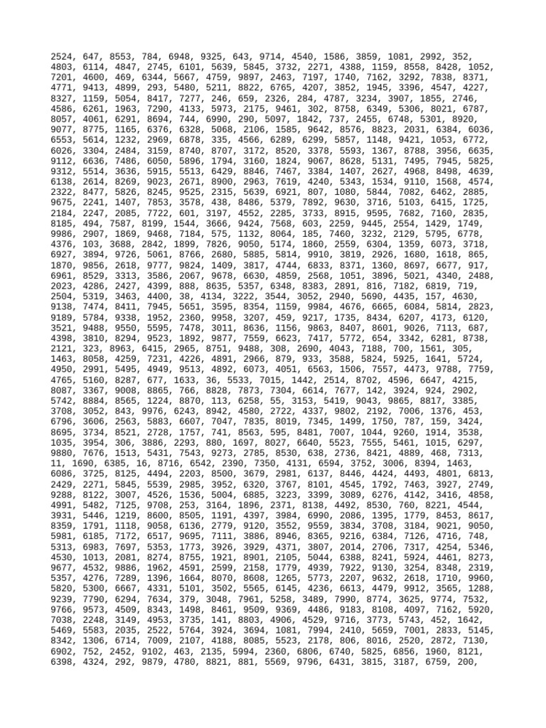 RNG Numbers | PDF