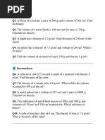 CorbettMaths Density Calculations | PDF