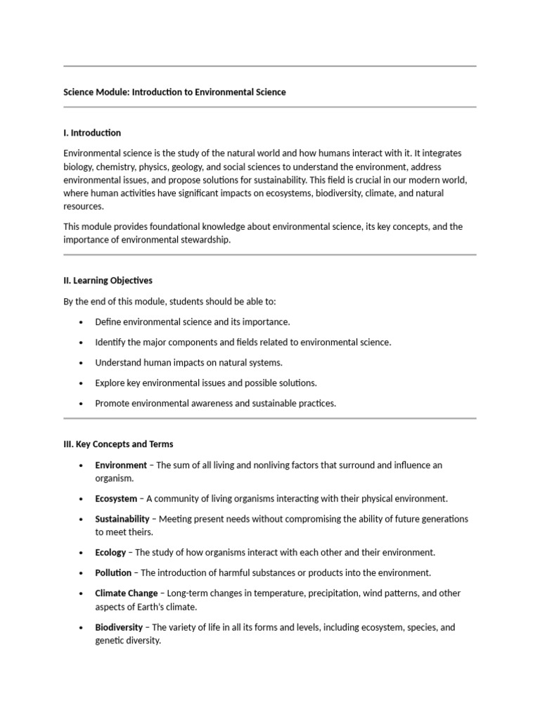 Introduction To Environmental Science | PDF | Natural Environment ...