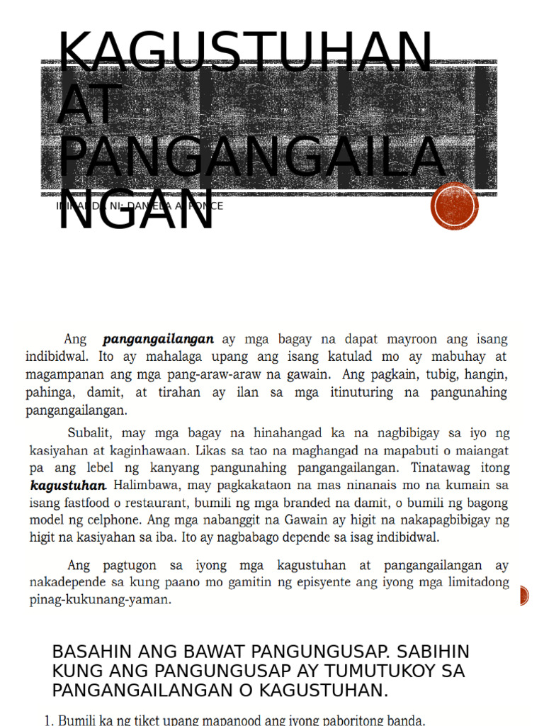 Kagustuhan at Pangangailangan | PDF