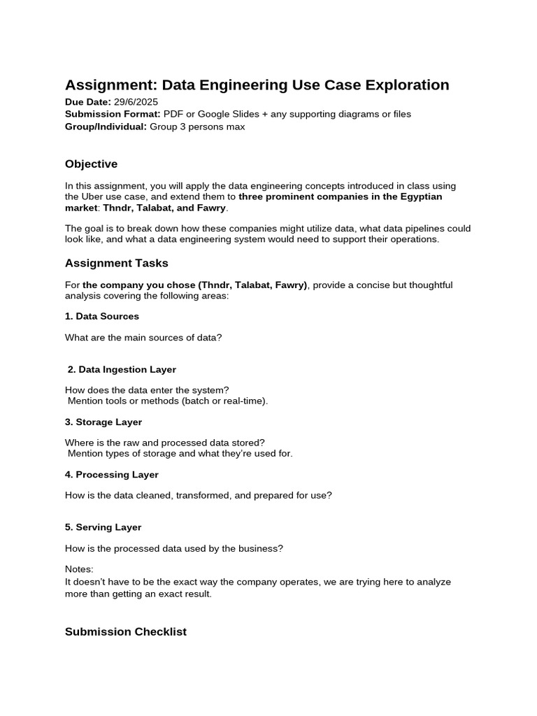 Data Engineering Use Case Analysis | PDF