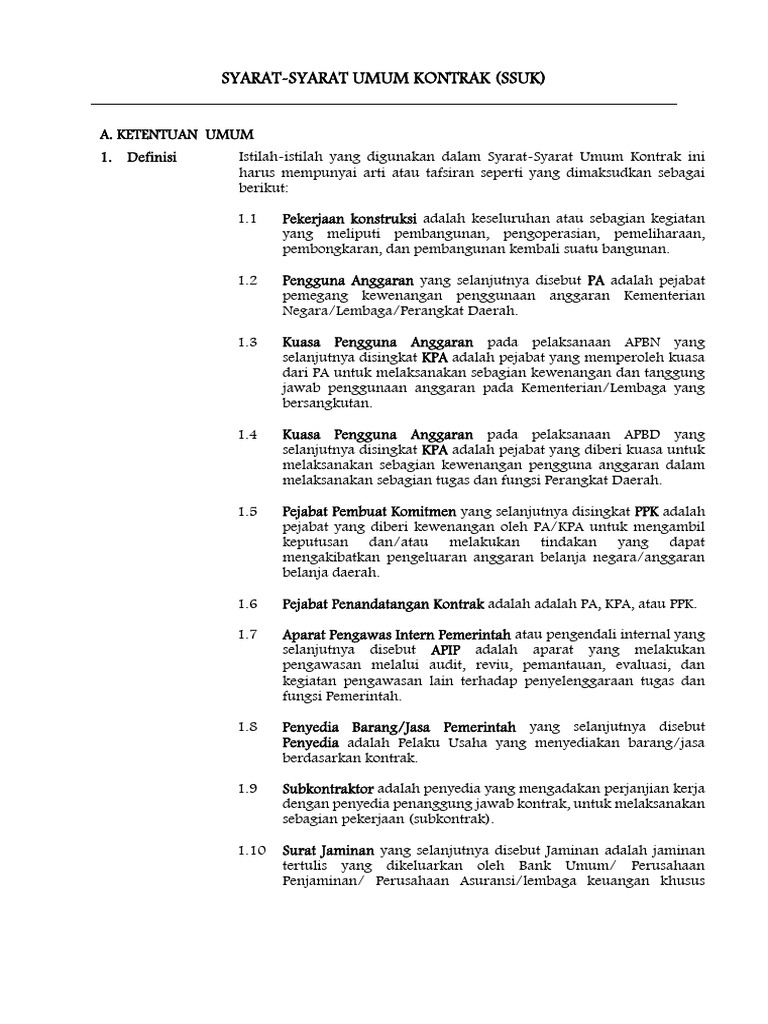 Syarat Umum Kontrak Konstruksi | PDF