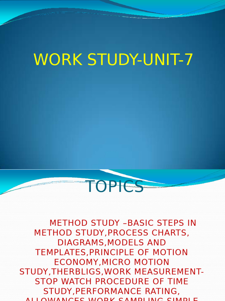 Work Study Methodology and Techniques | PDF | Business | Economies