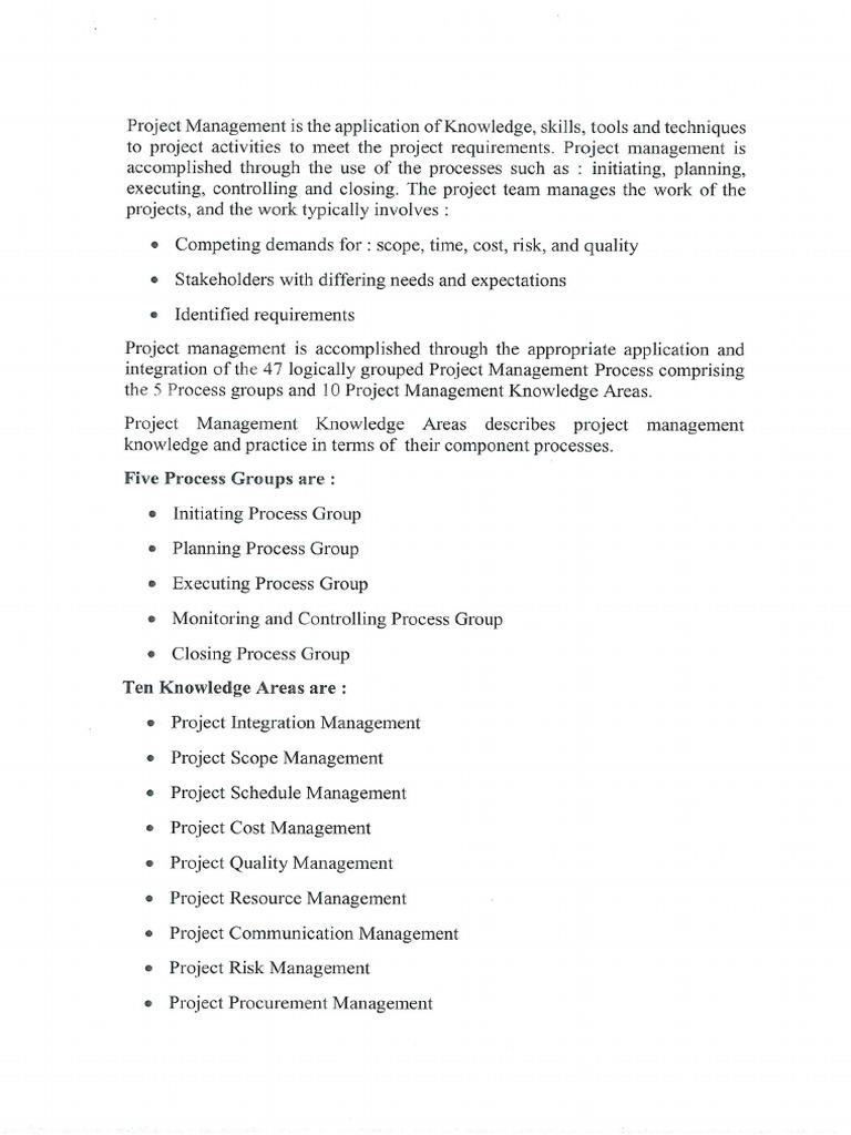 1 PM Process Knowledge Area Rev | PDF