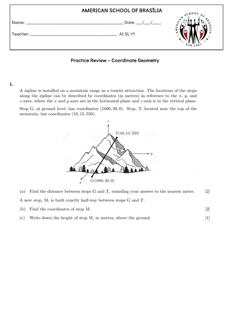 Practice Review - Coordinate Geometry | PDF