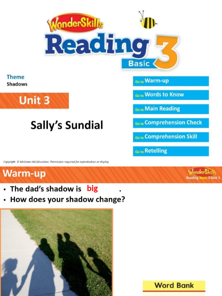 Basic 3 Unit 3 Sally - S Sundial | PDF