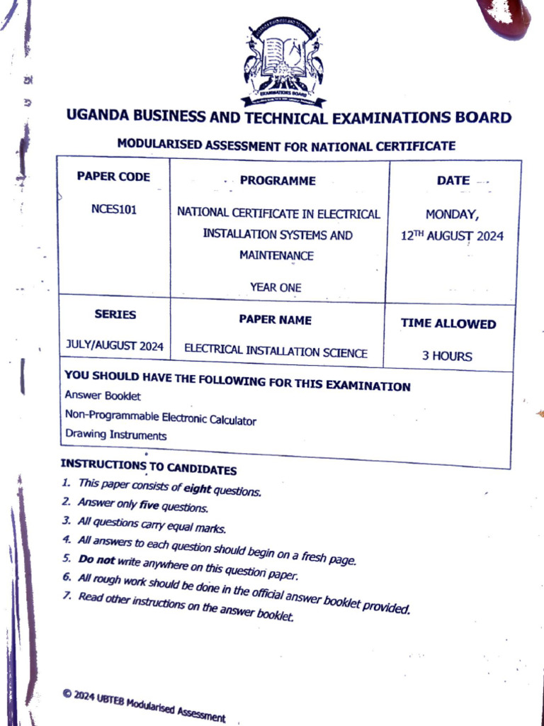 Ubteb Electrical Science 1$2 | PDF