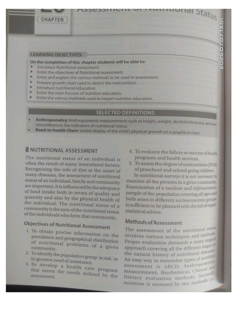Assessment of Nutritional Status | PDF