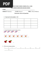 Primary 1 First Term Exam Questions | PDF | Plants