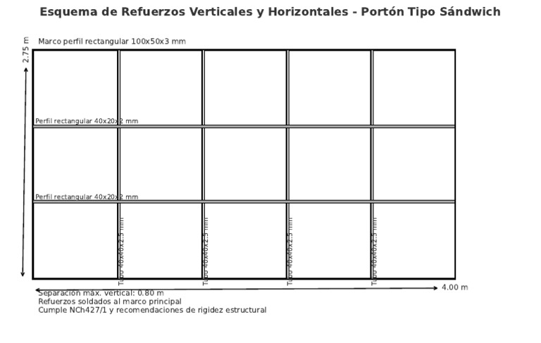 Refuerzos Estructurales Porton Norma Chilena | PDF