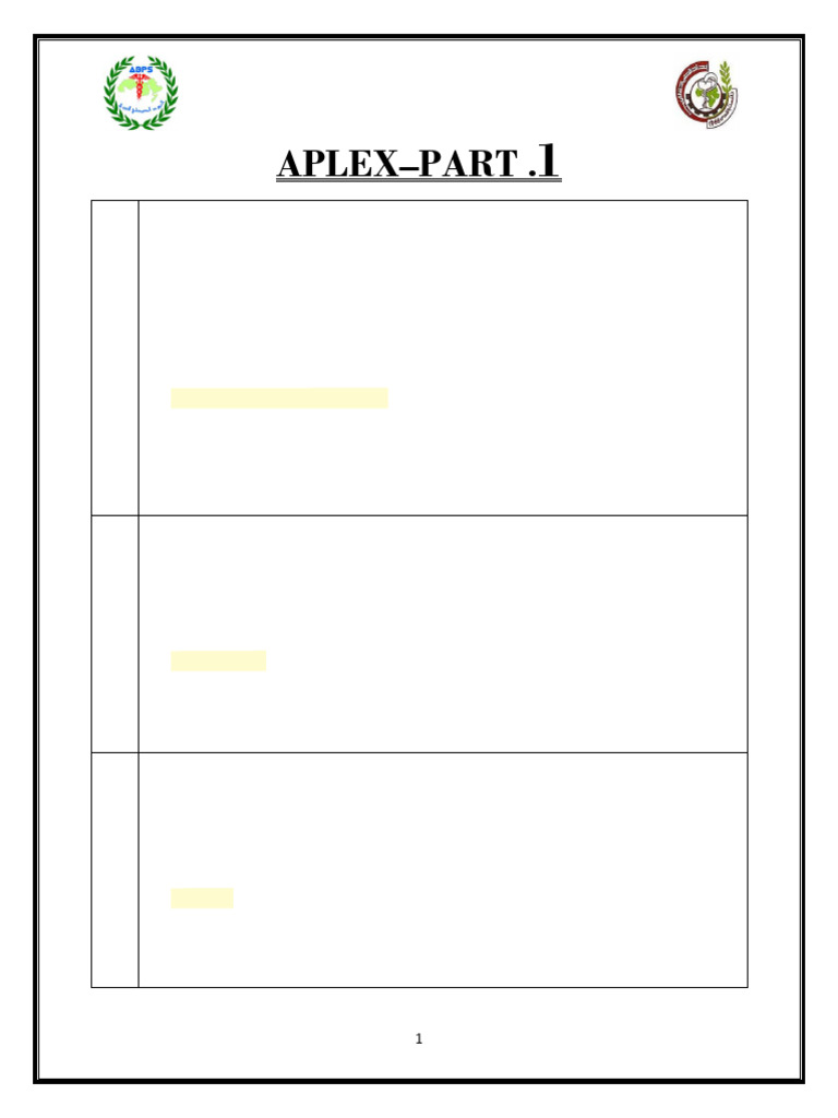 aPART .1 Arabic Board Examination Part One | PDF | Immune System | Antibody