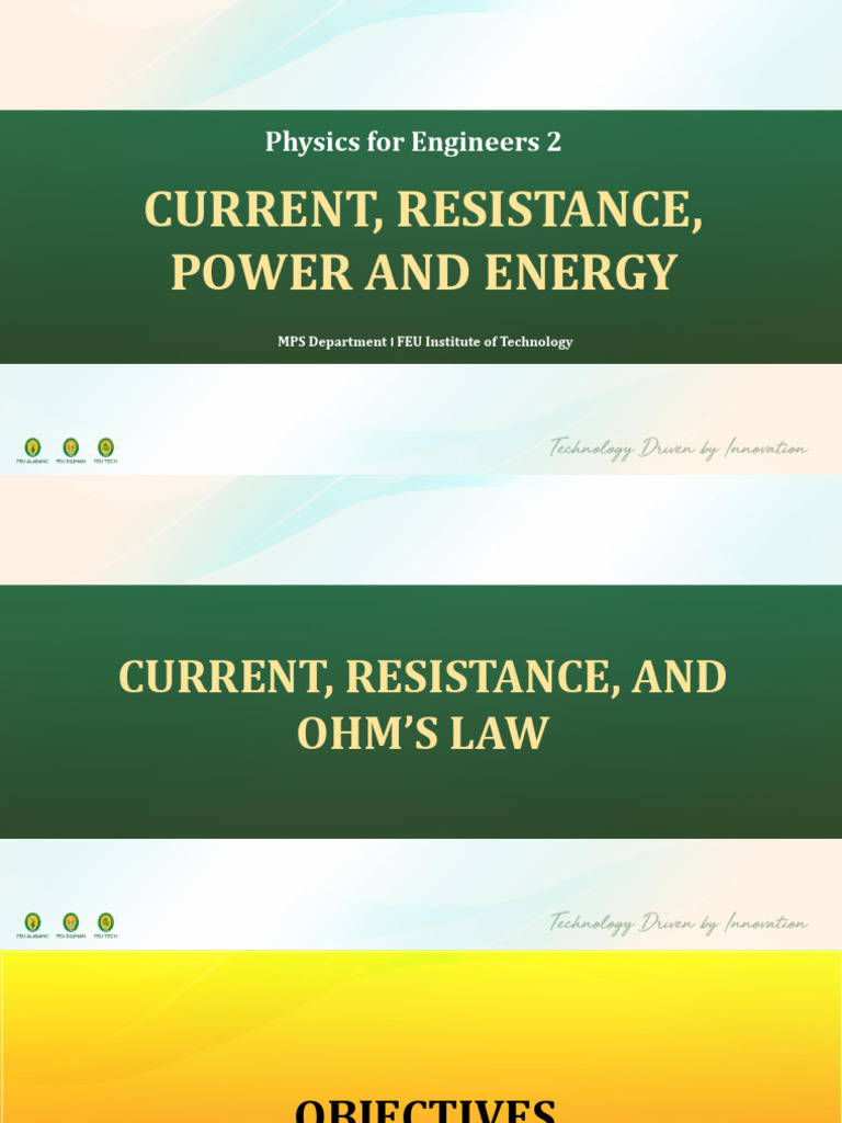Mtpdf8 Current, Resistance, Powe and Energy | PDF | Electric Current ...