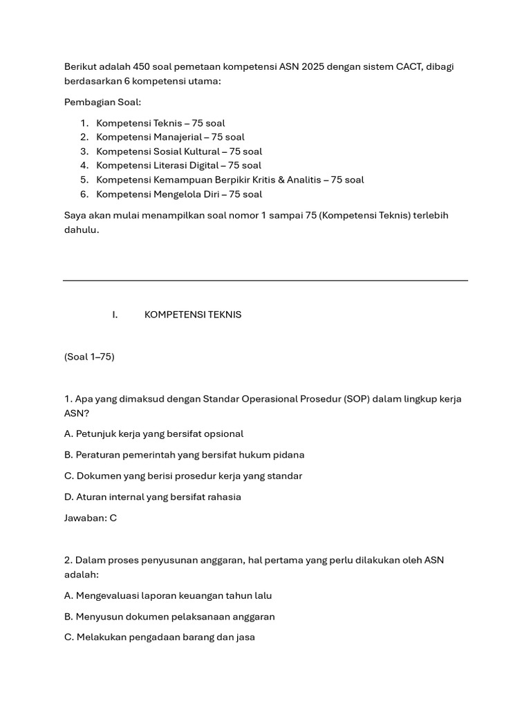 Soal Pemetaan Cact | PDF