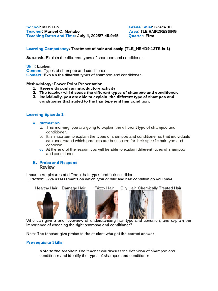 Types of Shampoo LP | PDF | Shampoo | Integumentary System