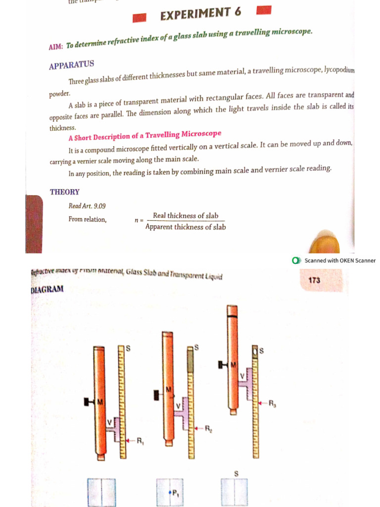 To Determine Refractive Index of Glasses Slab Using Travelling ...