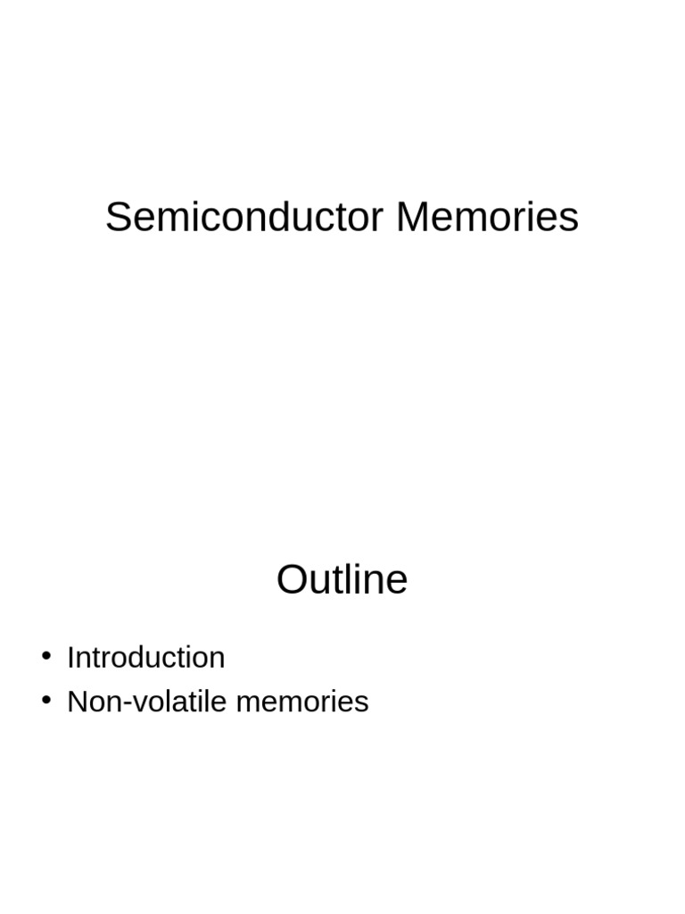 Semiconductor Memories | PDF | Computer Memory | Dynamic Random Access Memory