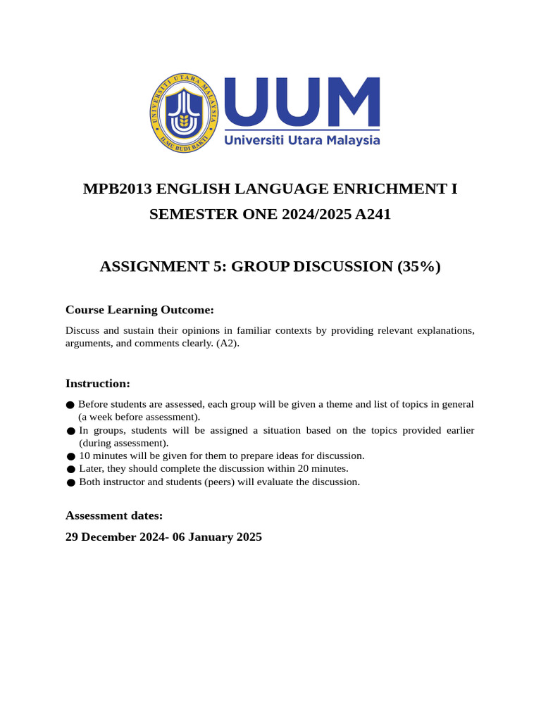 Group Discussion Assessment Template | PDF | Emergency Management | Word