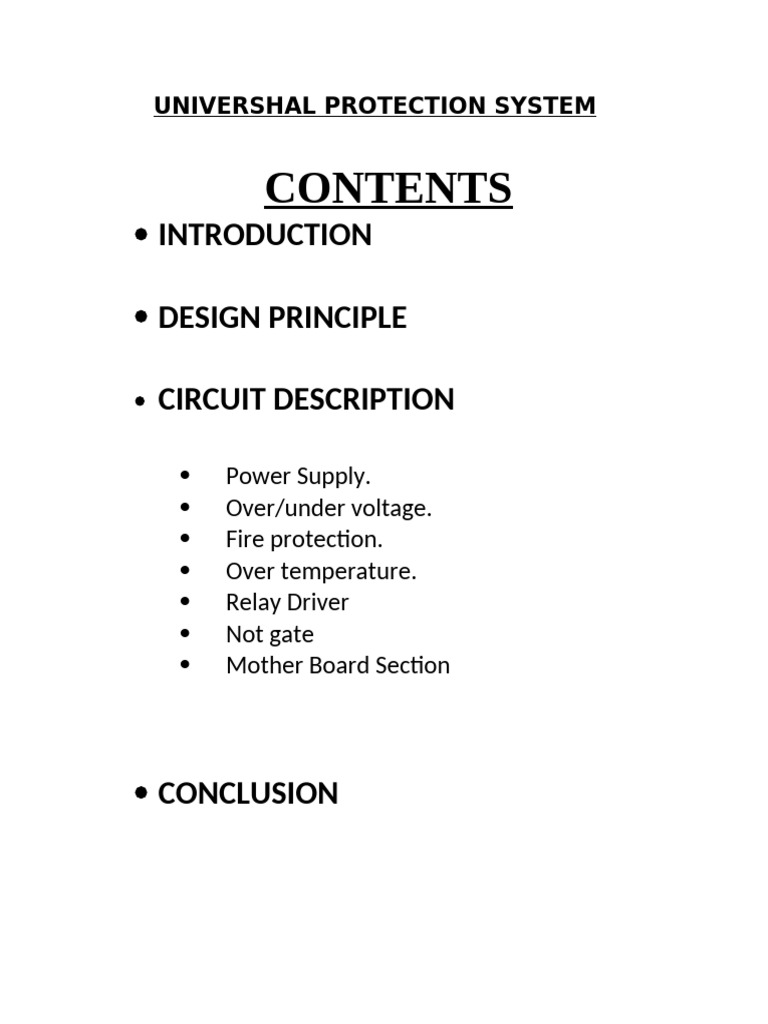 Universal Protection System Overview | PDF | Relay | Rectifier