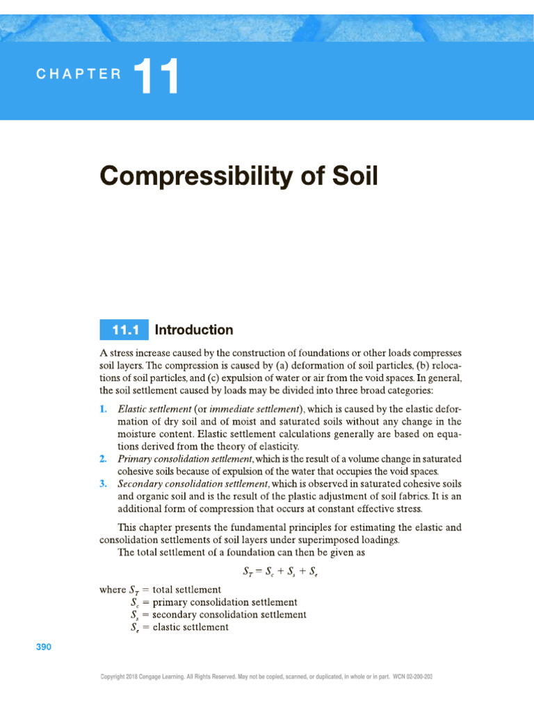 Chapter 11 Compressibility of Soil | PDF